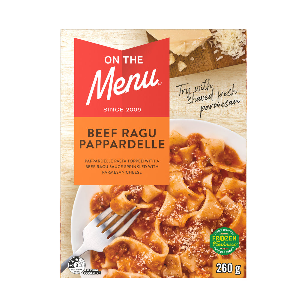 On The Menu Beef Ragu Pappardelle 260g – Foodservice | Patties Food Group